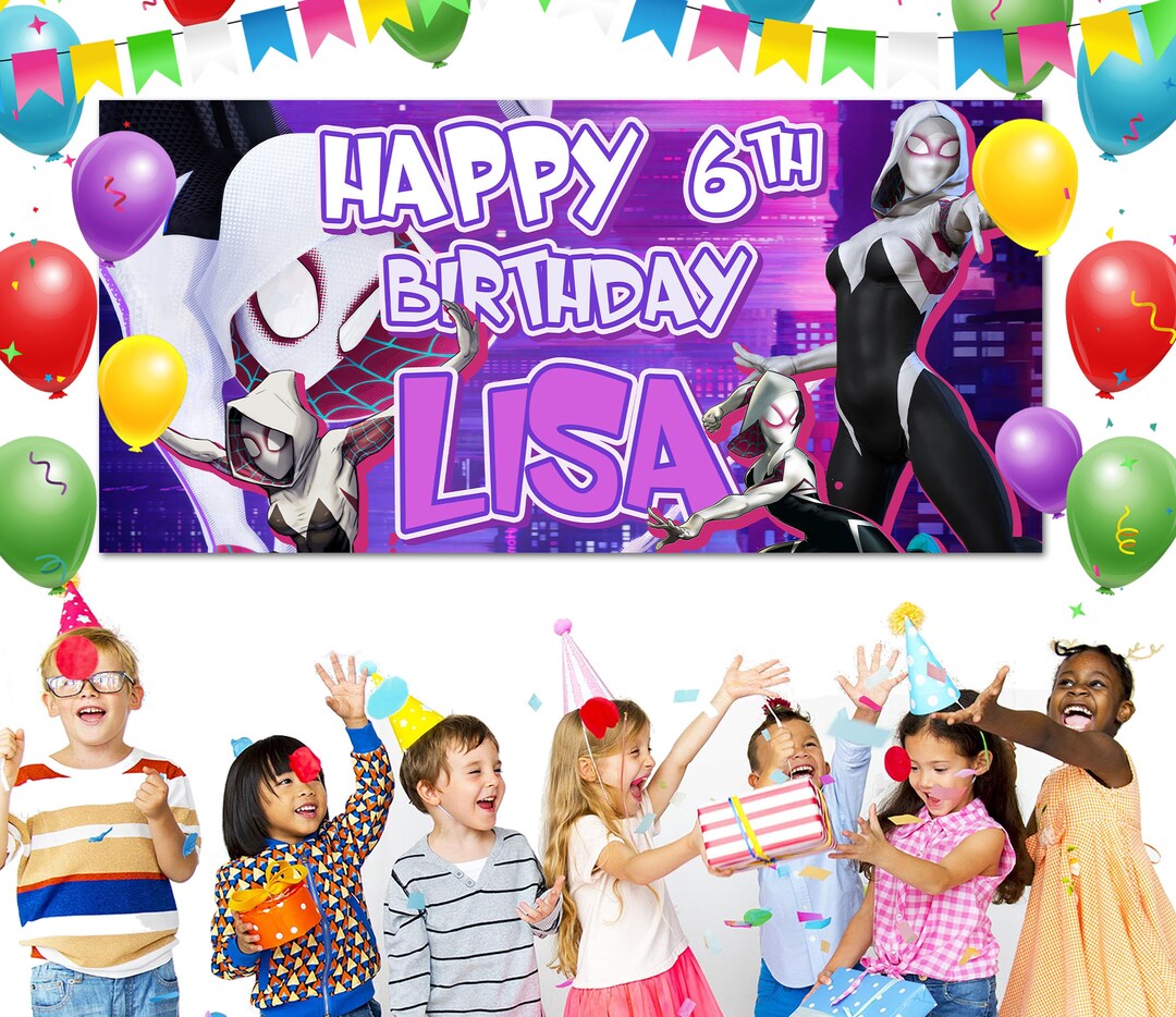 Gwen Birthday Backdrop, Birthday Banner, Birthday Decoration, Photo ...