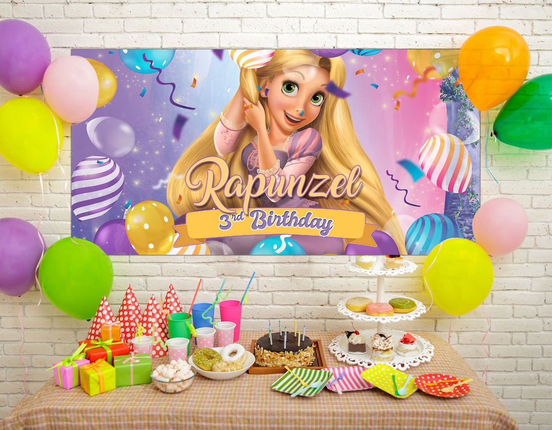 Tangled Rapunzel Backdrop, Tangled Rapunzel Banner, Tangled Rapunzel ...