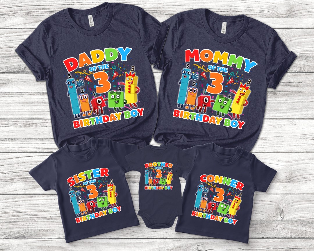 Numberblocks Birthday Shirt/personalized Numberblocks Family Birthday ...