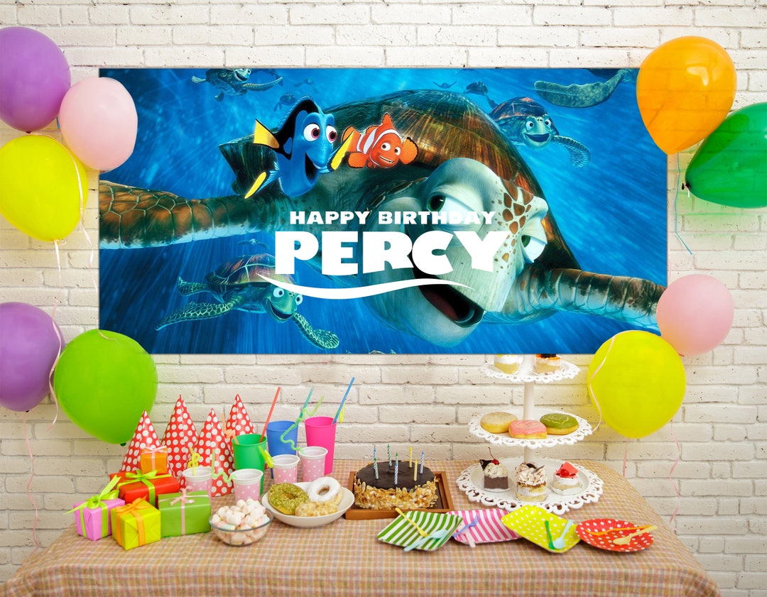 Finding Nemo Birthday Backdrop, Finding Nemo Movie Birthday Banner ...