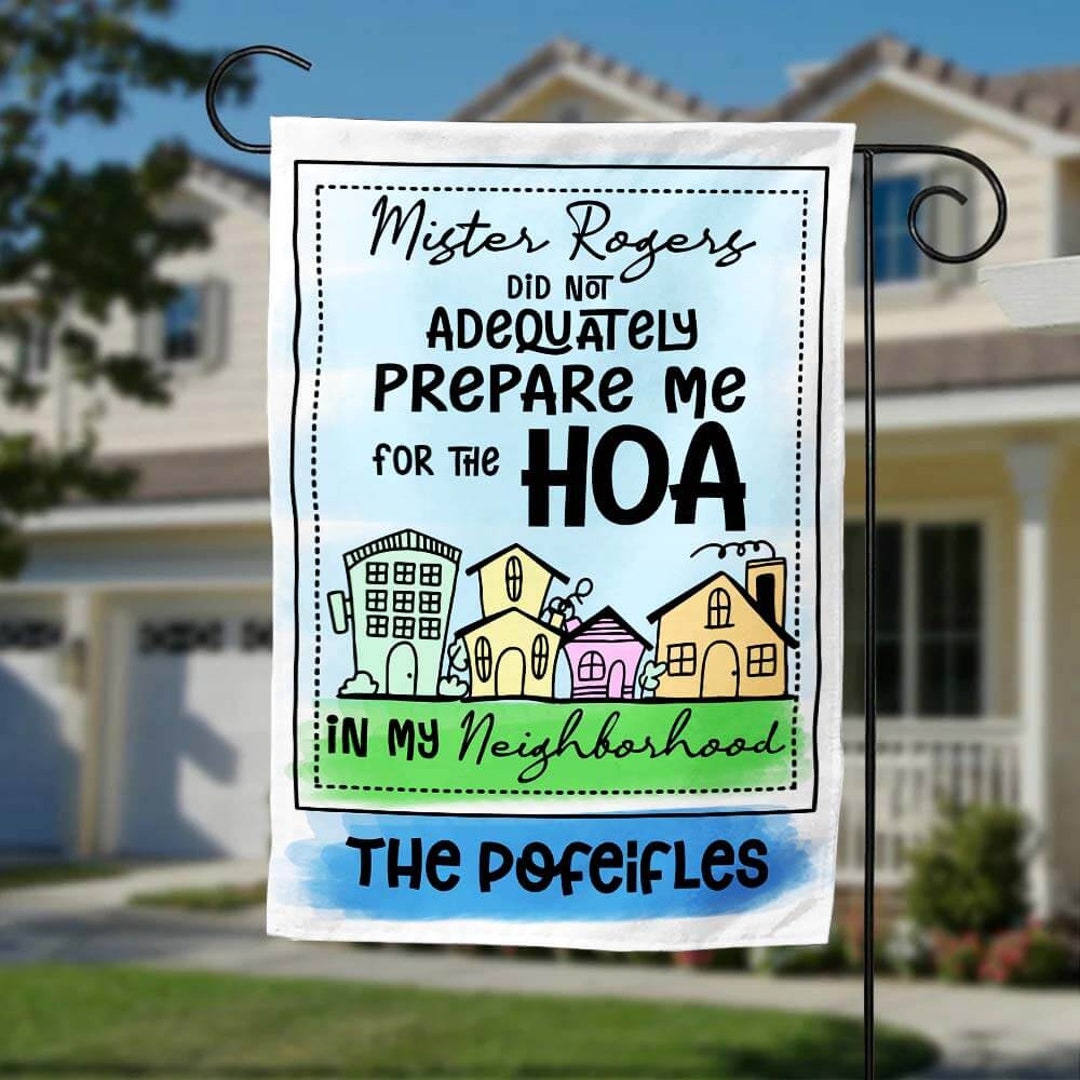 HOA Flag, Custom Yard Flag, Funny Freedom Suburbs Save America ...