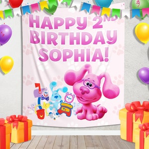 Blues Clues Birthday Backdrop, Blues Clues Personalized Birthday Banner, Personalized Backdrop ...