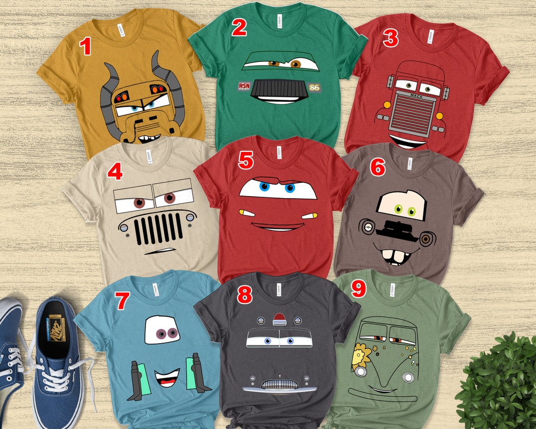 Pixar Cars Halloween Costume Shirt, Cars Lightning Mcqueen Matching ...