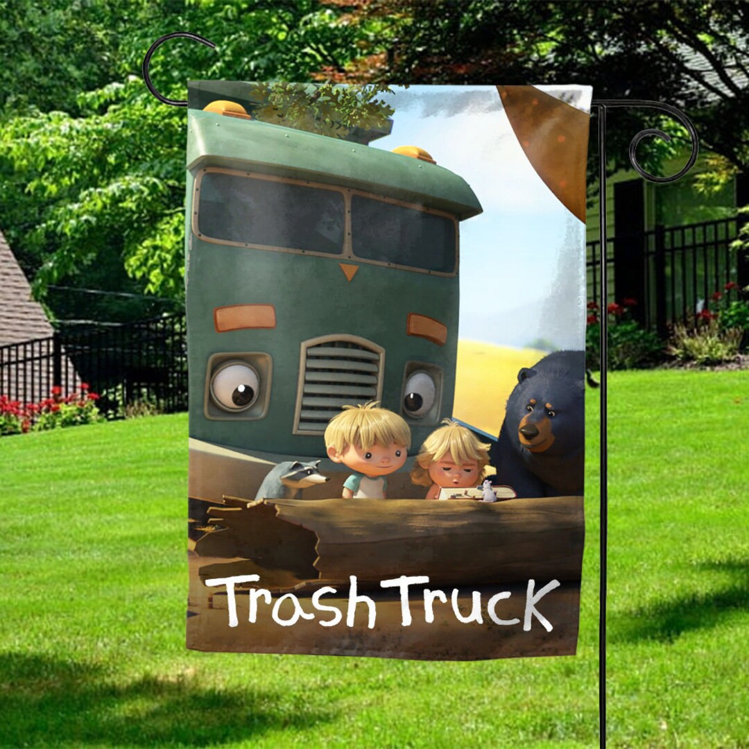 Trash Truck Garden Flag, Playhouse Garden Flag, Double-sided Garden ...