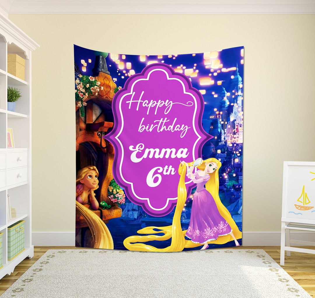 Tangled Rapunzel Backdrop, Tangled Rapunzel Banner, Tangled Rapunzel ...