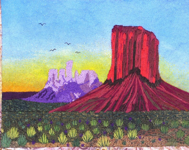 Arizona Desert Art Quilt: Monument Valley Handmade Fiber Art - Etsy