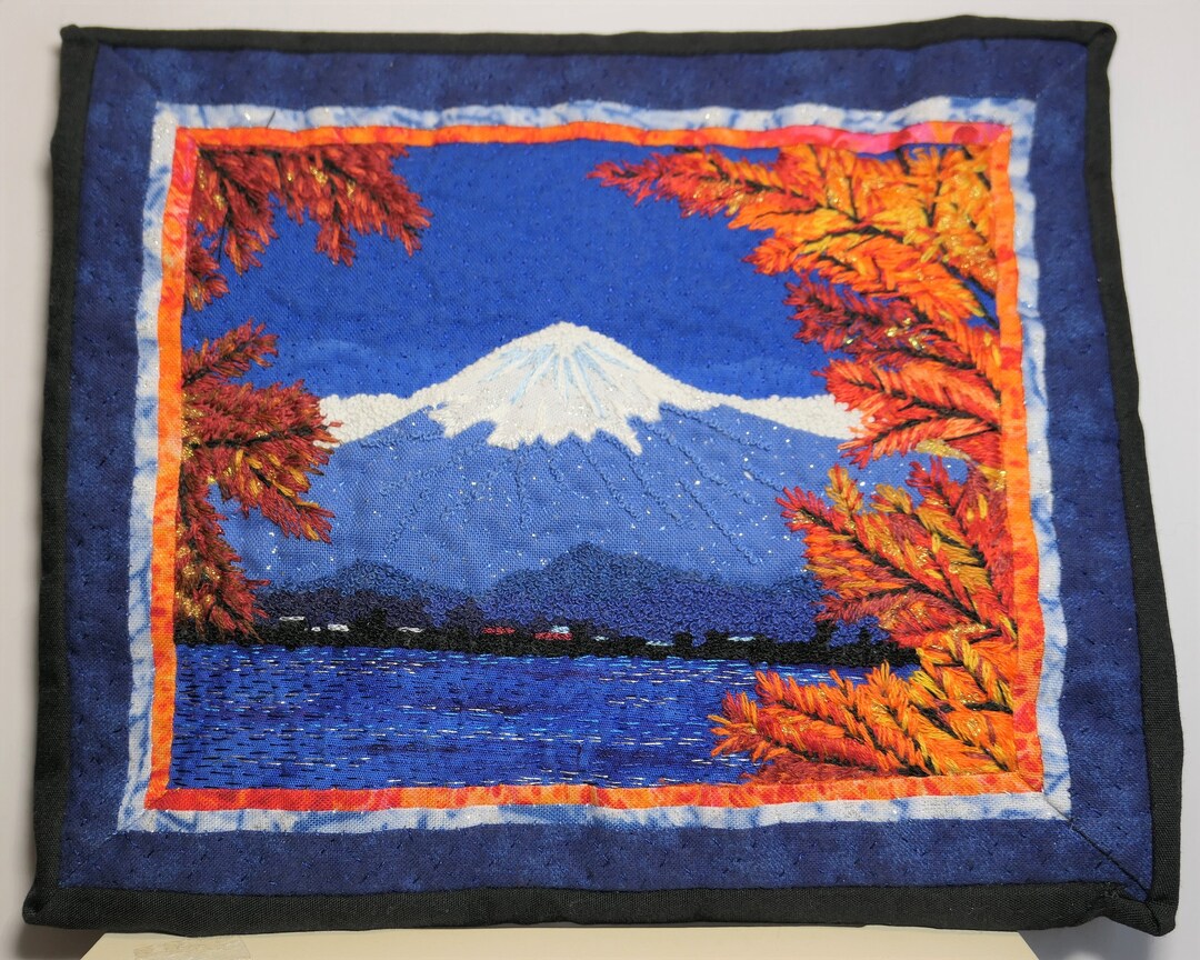 Small Art Quilt Wall Hanging Art Fiber Art Mini Post Card Style Art ...