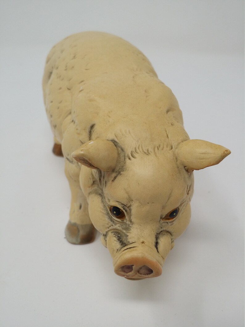 Vintage Ceramic Pig Figurine Farm Pig Pet Barn Pig Diorama Signed "pig ...