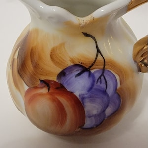 Vintage Miniature Hand Painted Pitcher and Wash Basin Saucer for Doll ...