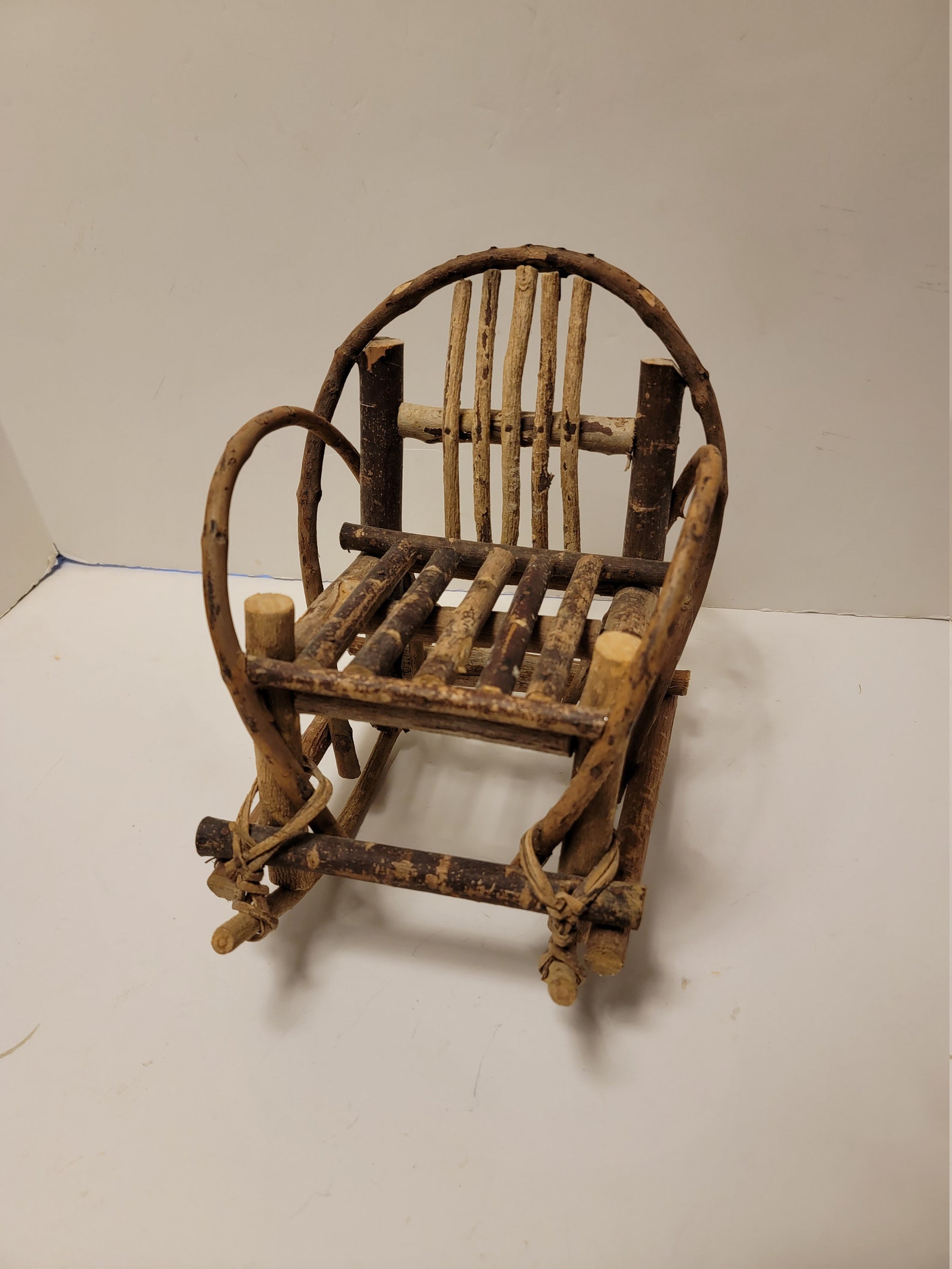 Vintage Miniature Twig Rocking Chair Rustic Doll Furniture - Etsy