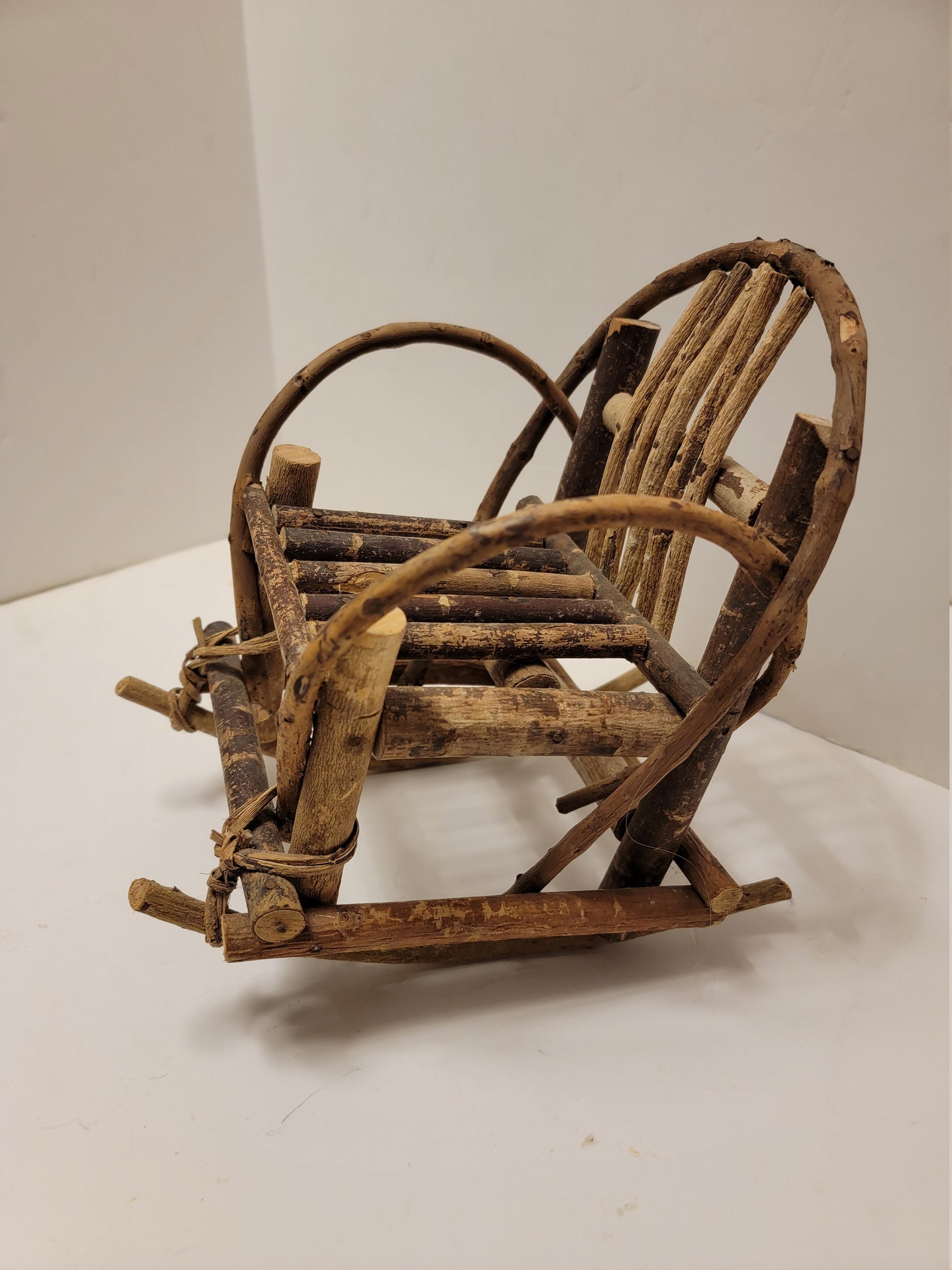 Vintage Miniature Twig Rocking Chair Rustic Doll Furniture - Etsy