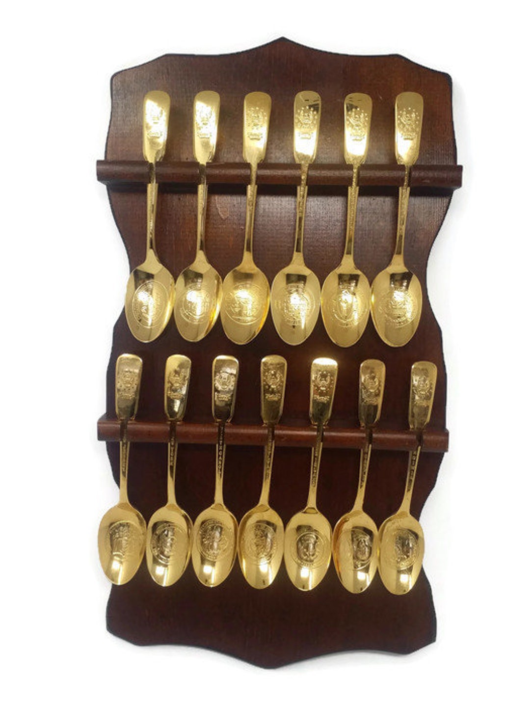 Complete Set Bicentennial Gold Colored 13 Colonies Vintage Collector ...