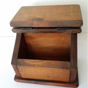 Vintage Wood Salt Box Hand Made Signed Kitchen Decor Rustic Cabin ...