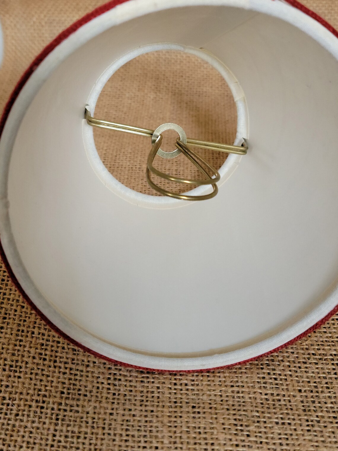 Country Burlap Lamp shade for Small Lamp or Chandelier Cream | Etsy