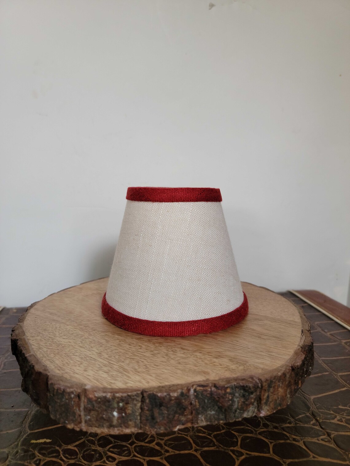 Country Burlap Lamp shade for Small Lamp or Chandelier Cream | Etsy