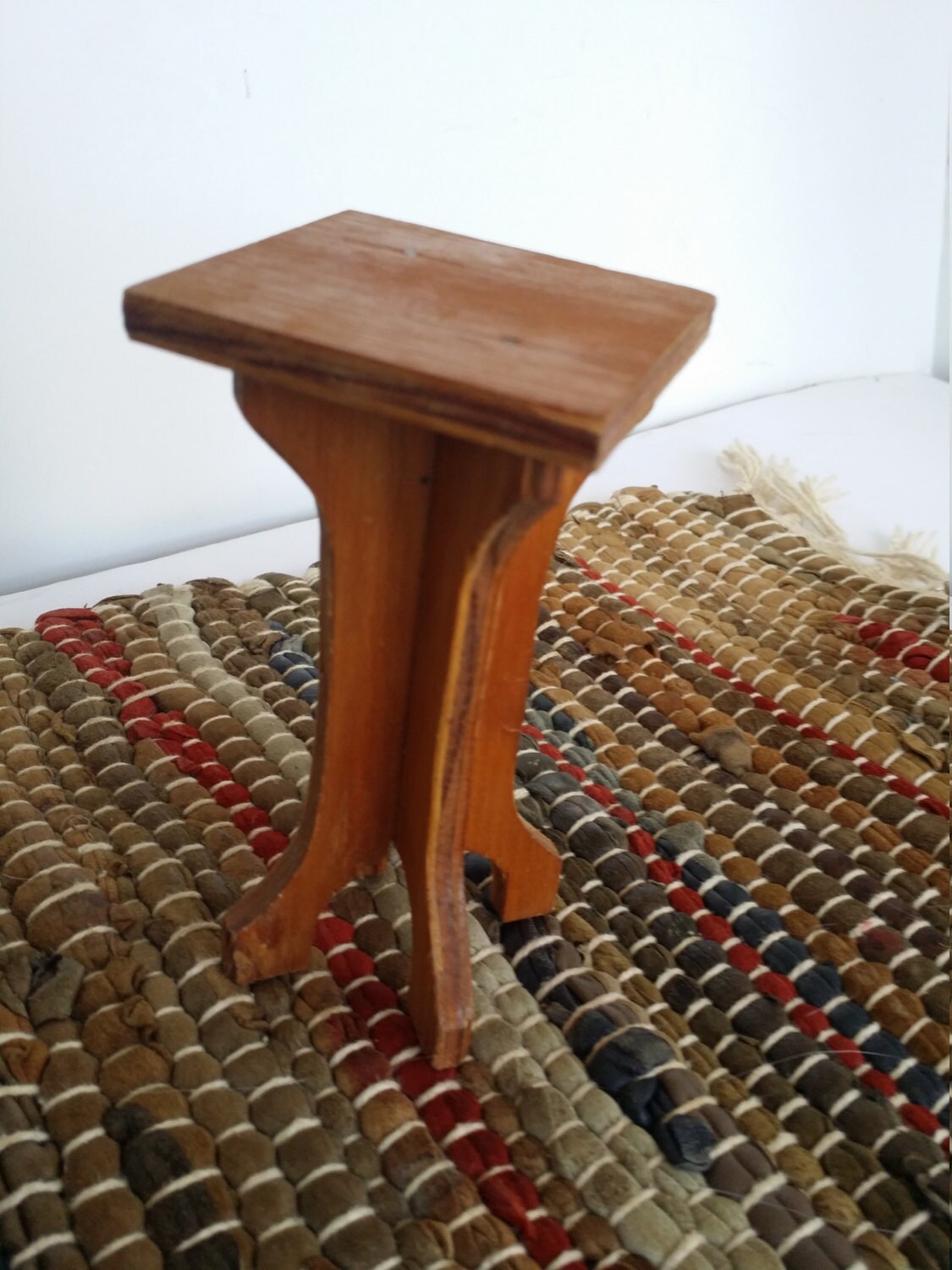 Miniature Vintage Wood Plant Stand Handmade Primitive Table Dollhouse ...