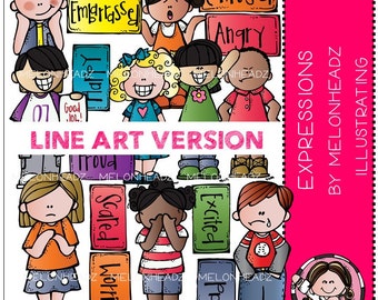 Feelings clip art Part 1 Spanish | Etsy