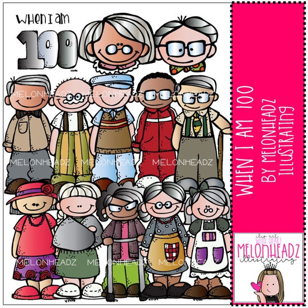 When I Am 100 Clip Art COLORED VERSION - Etsy