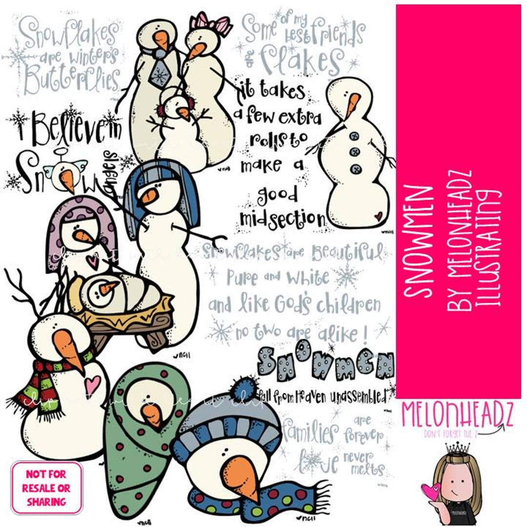 Snowmen Clip Art, Winter Clip Art, Nativity Clip Art COLORED Version - Etsy