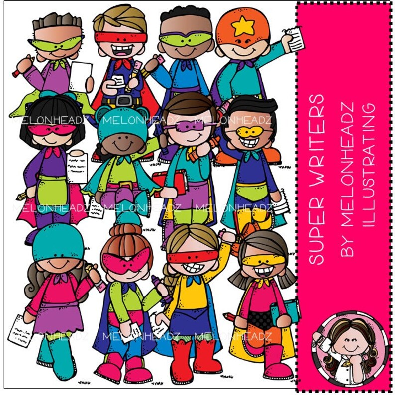 Super Writers Clip Art COMBO PACK | Etsy