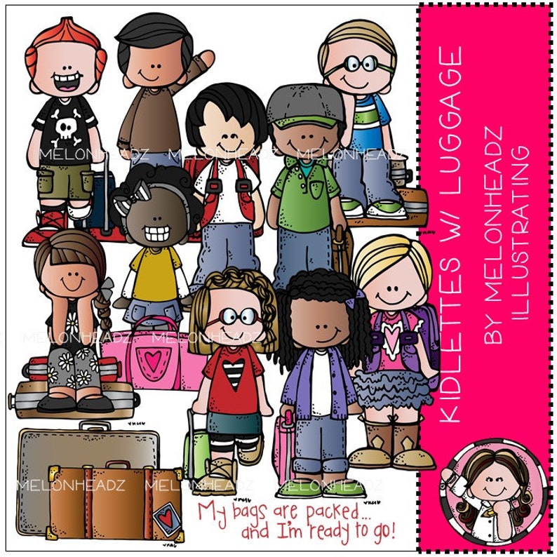 Kidlettes With Luggage Clip Art COMBO PACK - Etsy