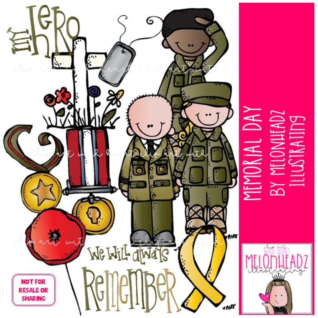 Memorial Day Clip Art Military Clip Art Veterans Day Clip Art COLORED ...