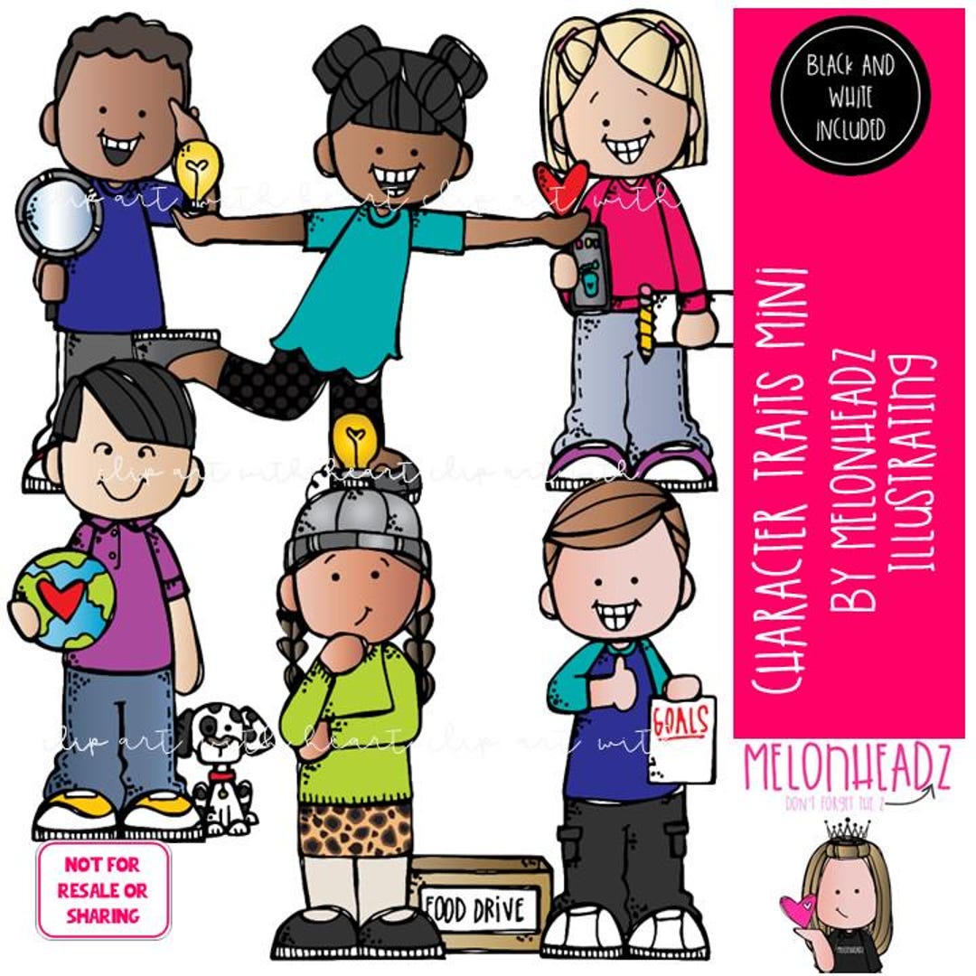 Character Traits Clip Art Set 2, Attribute Clip Art Clip Art Digi ...