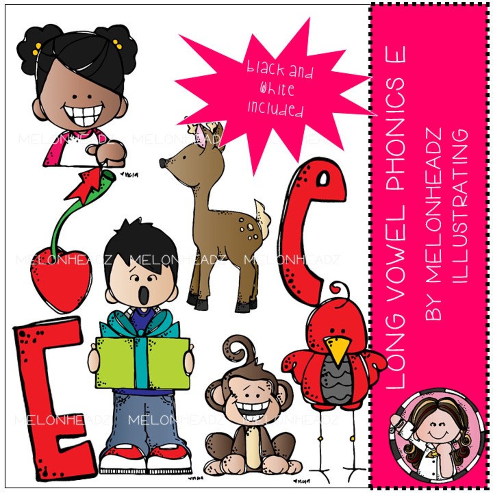 Long Vowel Phonics Clip Art E Mini - Etsy