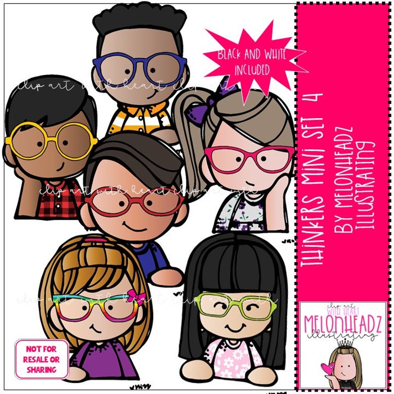 Thinkers Clip Art Set 4 Mini - Etsy
