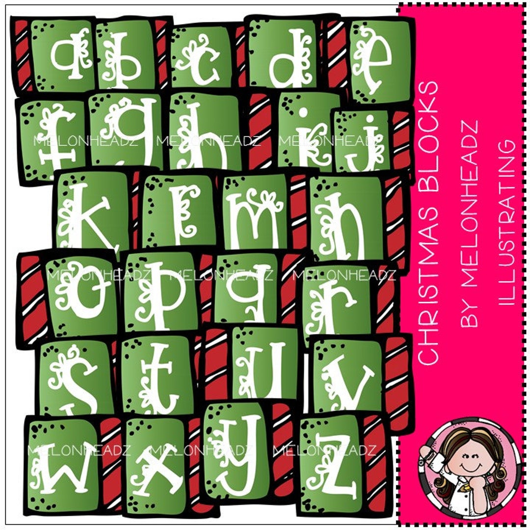 Christmas Alphabet Blocks Clip Art - Etsy