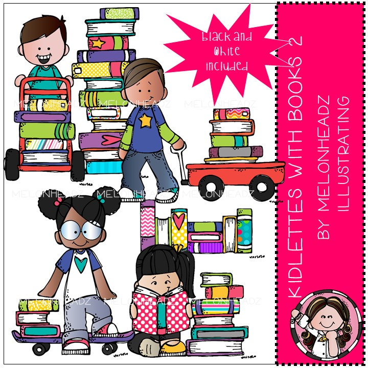 Kidlettes With Books Clip Art - Set 2 - Mini - Etsy