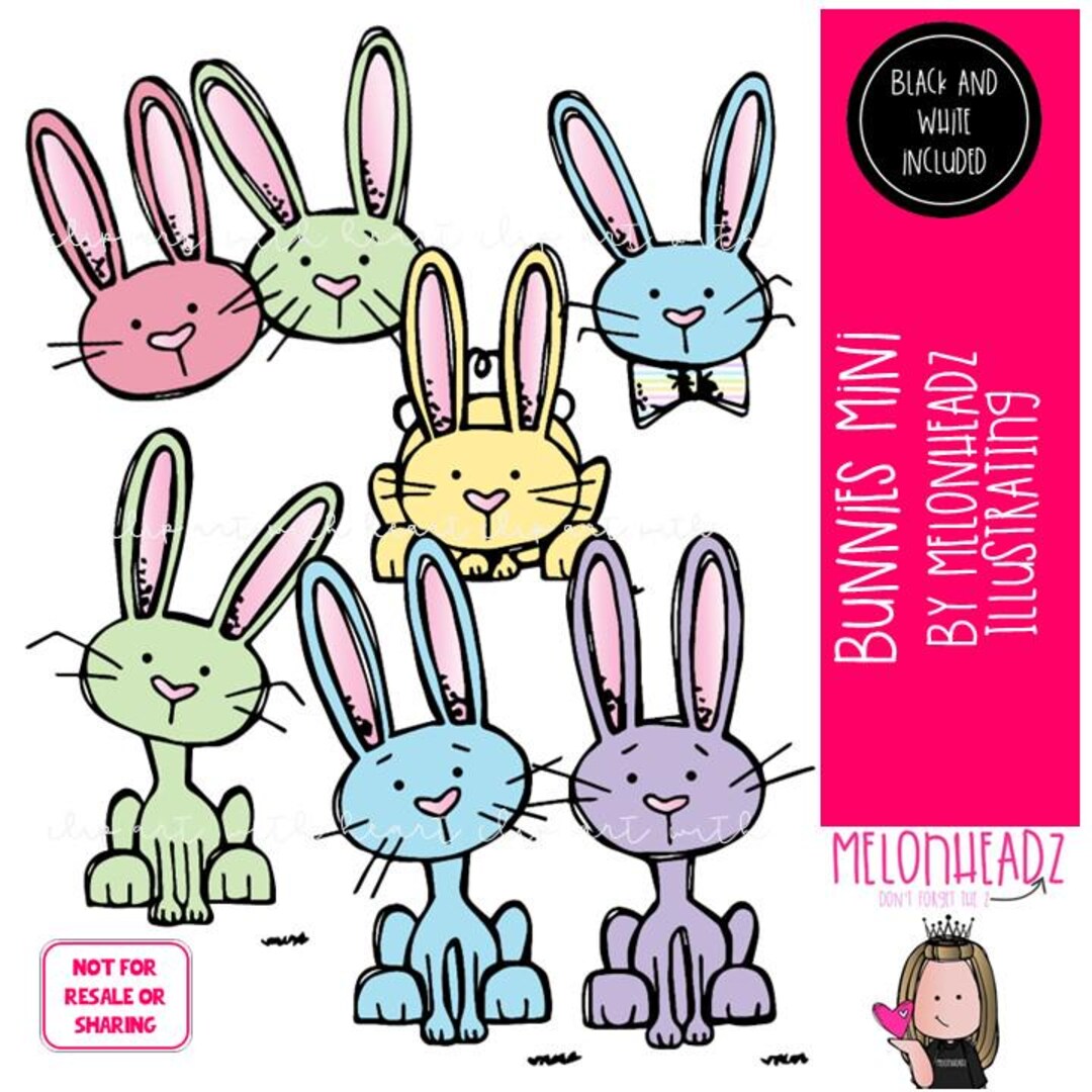 Bunnies Clip Art 22 Easter Clip Art Spring Clip Art Mini - Etsy