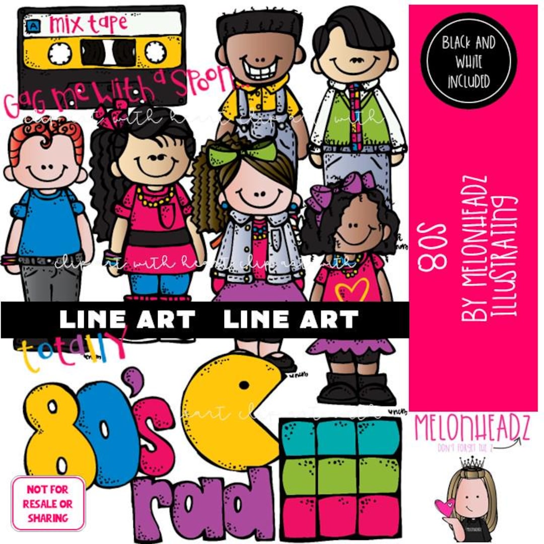 80s Clip Art, 1980s Clip Art LINE ART and Black and White - Etsy Australia