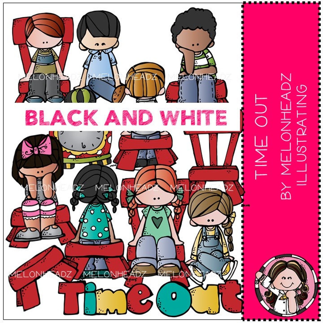 Time Out Clip Art - BLACK AND WHITE - Etsy