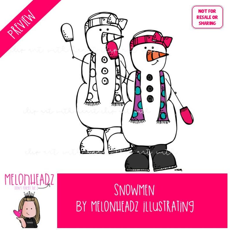 Snowmen Clip Art, Winter Clip Art Mini - Etsy