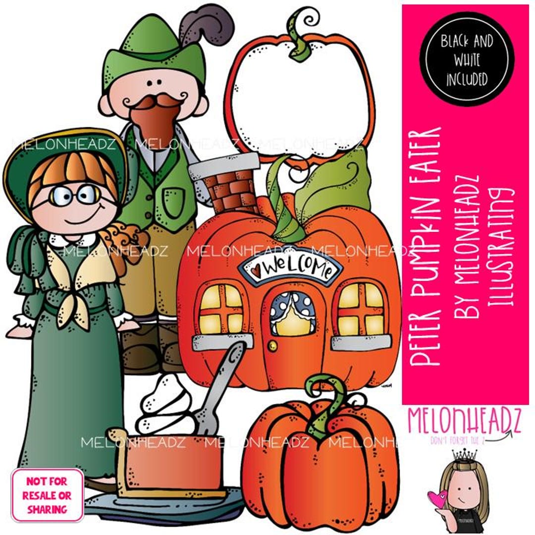 Peter Peter Pumpkin Eater Clip Art, Nursery Rhyme Mini - Etsy