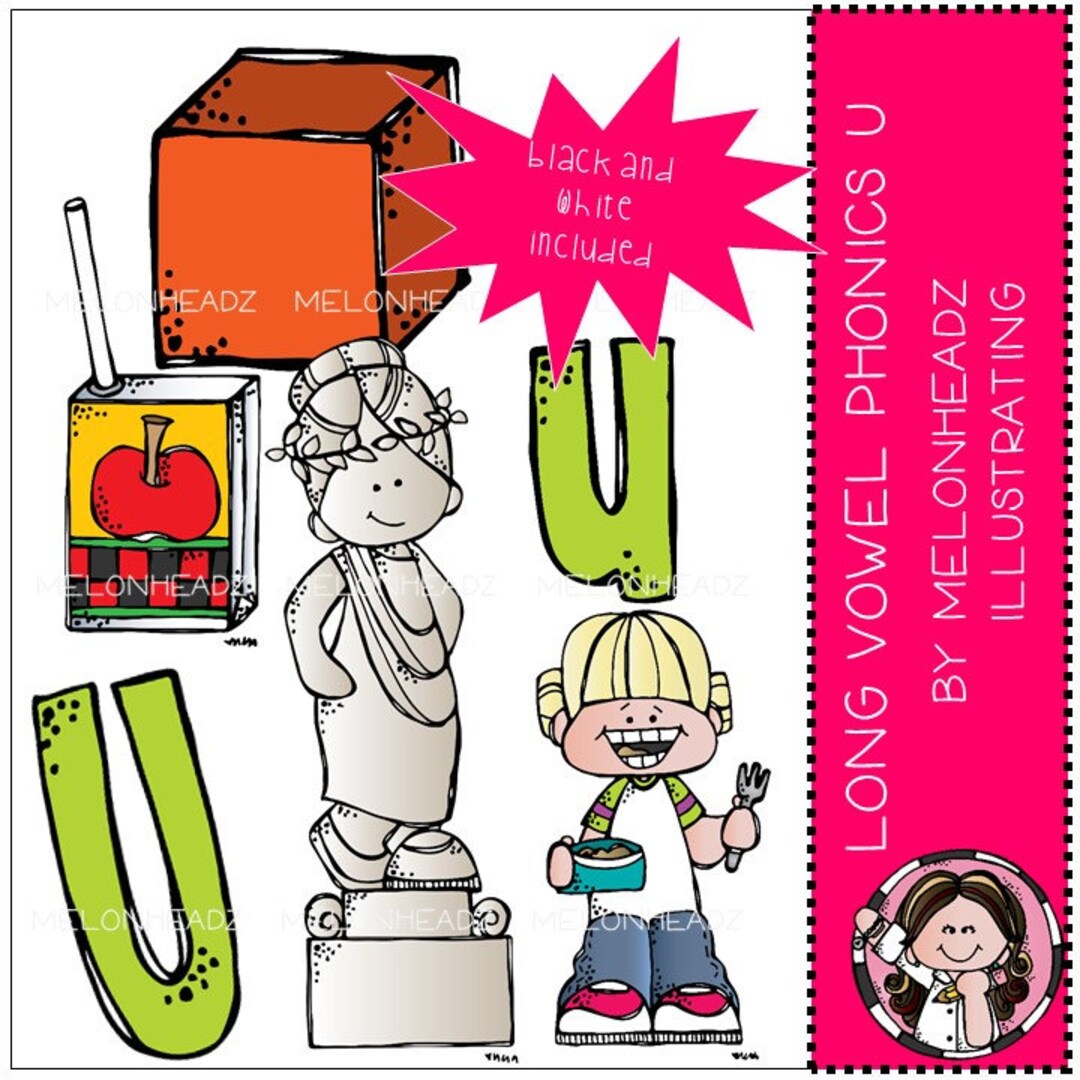 Long Vowel Phonics Clip Art - U - Mini - Etsy
