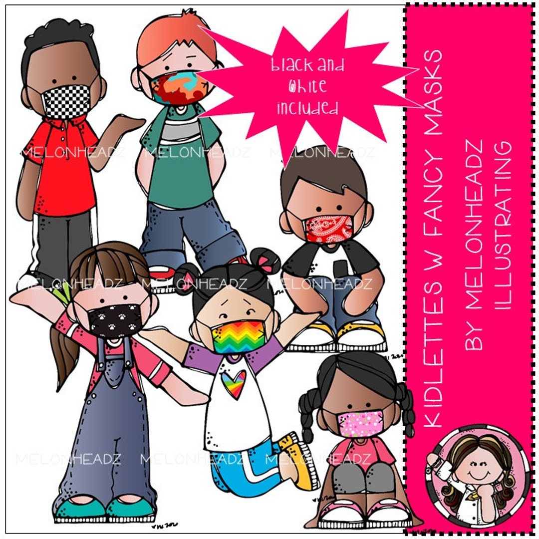 Kidlettes Clip Art - With Fancy Masks - Mini - Etsy