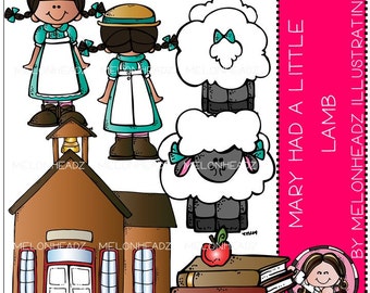 Mary Had a Little Lamb Digital Clipart Clip Art Set Personal and ...
