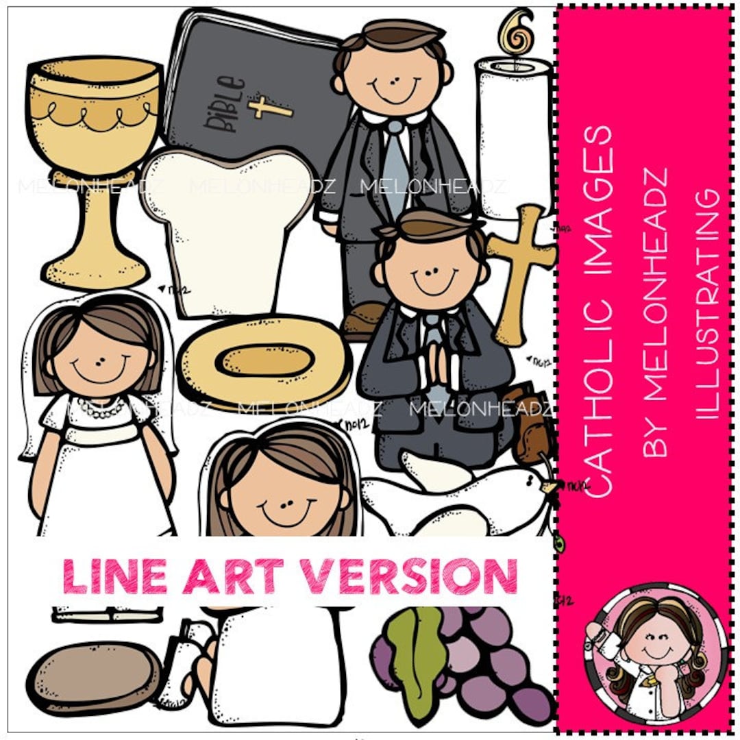 Catholic Clip Art - LINE ART - Etsy