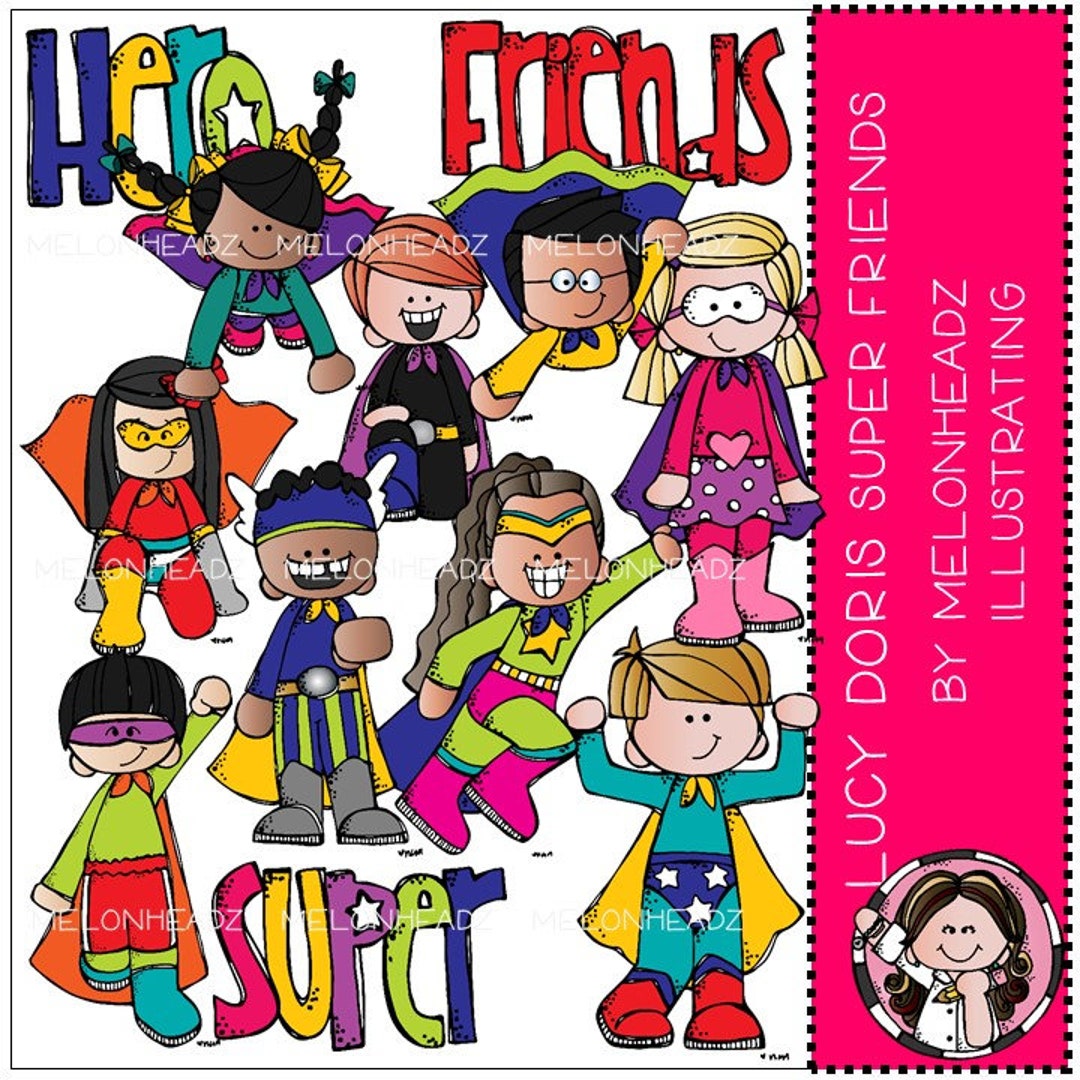 Superhero Friends Clip Art - Lucy Doris - Etsy