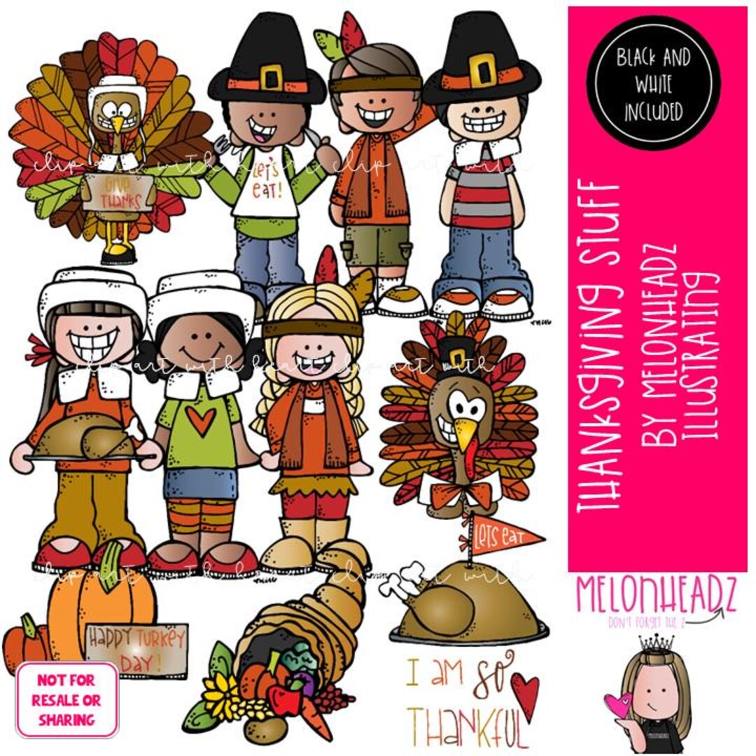 Thanksgiving Stuff Clip Art Digi Stamp COMBO PACK - Etsy