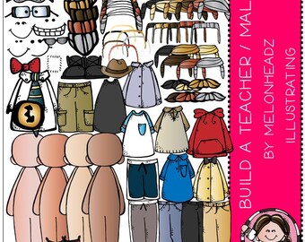 Build a Teacher male Clip Art Combo Pack - Etsy