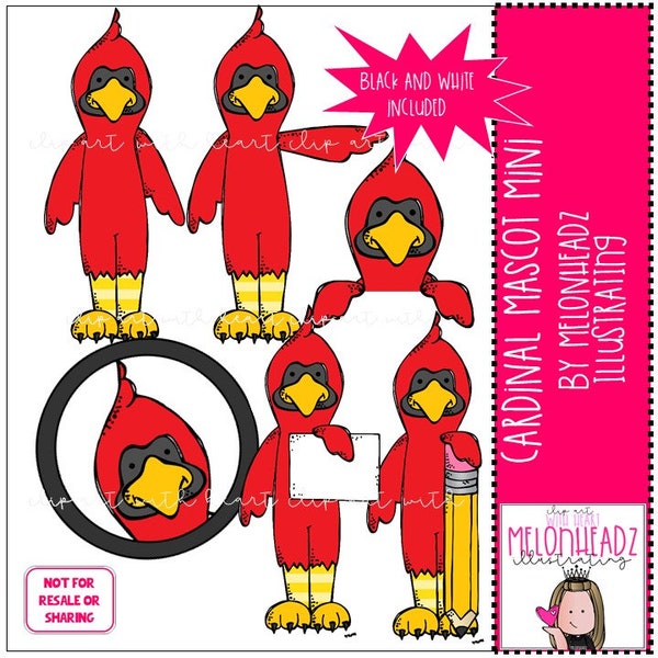 Cardinal Mascot Clip Art - Etsy