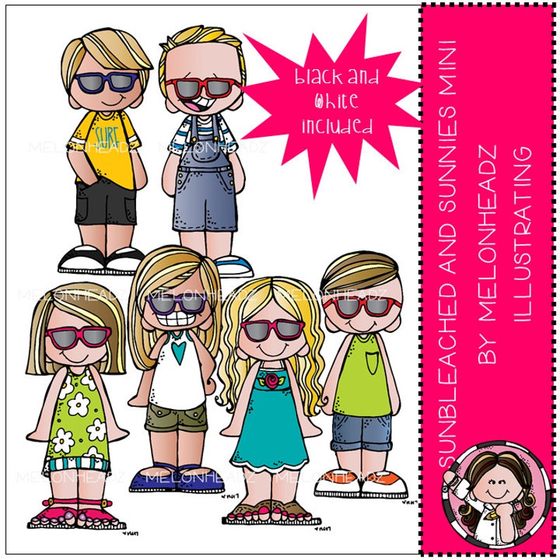 Kidlettes Clip Art Sun Bleached and Sunnies Mini - Etsy