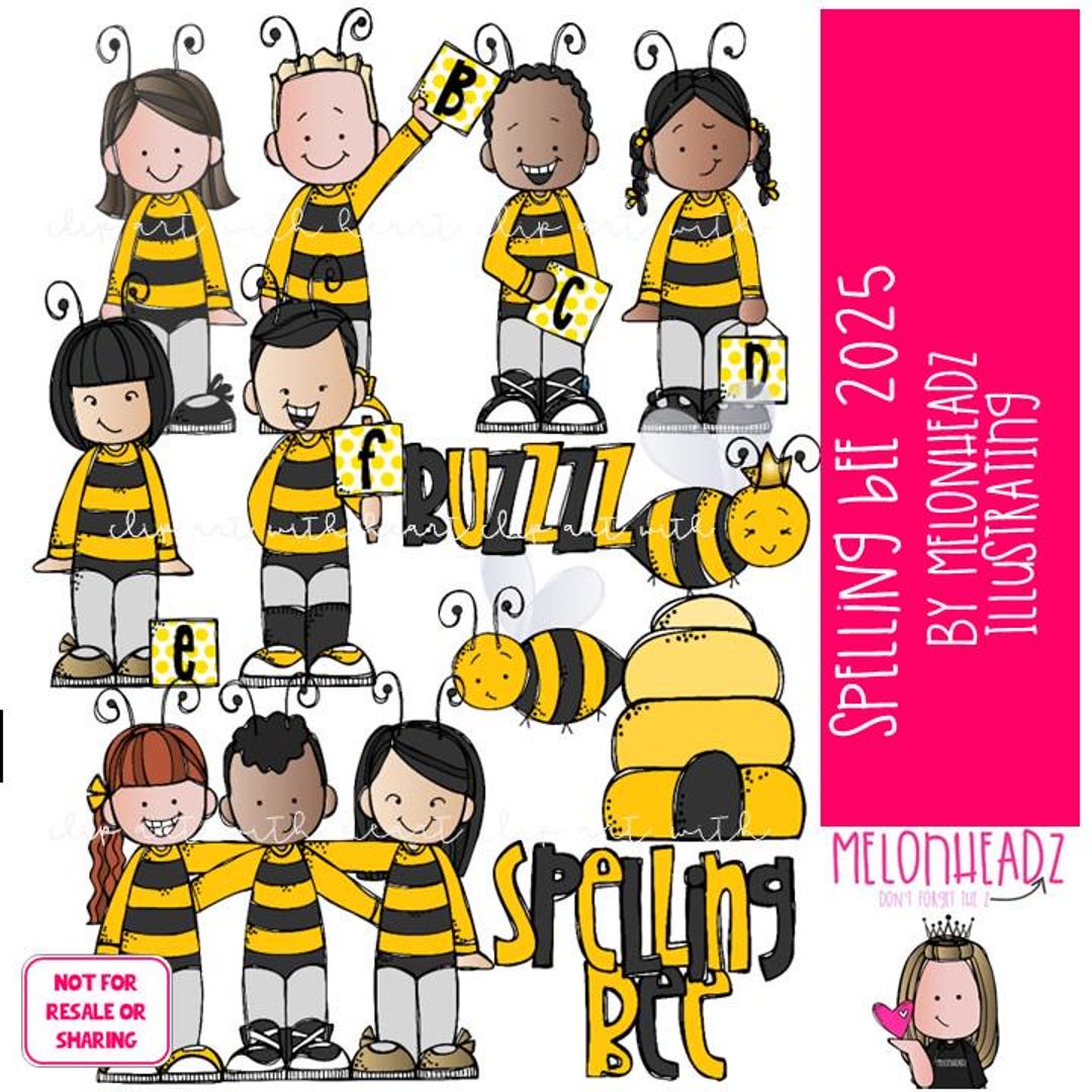 Spelling Bee Clip Art 2025 Spelling Competition Clip Art COLORED ...