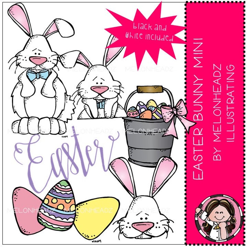 Easter Bunny Clip Art Mini Set | Etsy