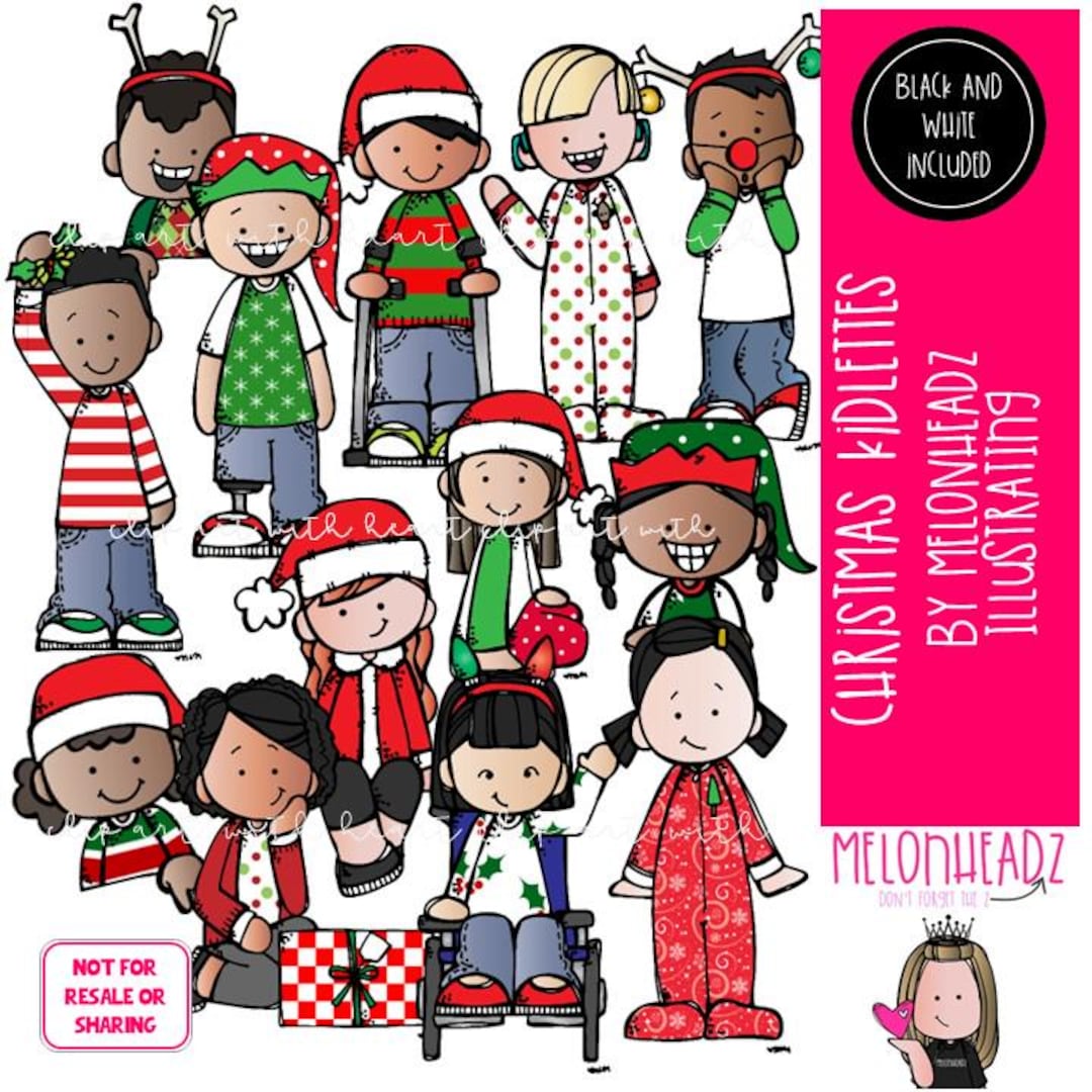 Christmas Kidlettes Clip Art Digi Stamp COMBO PACK - Etsy