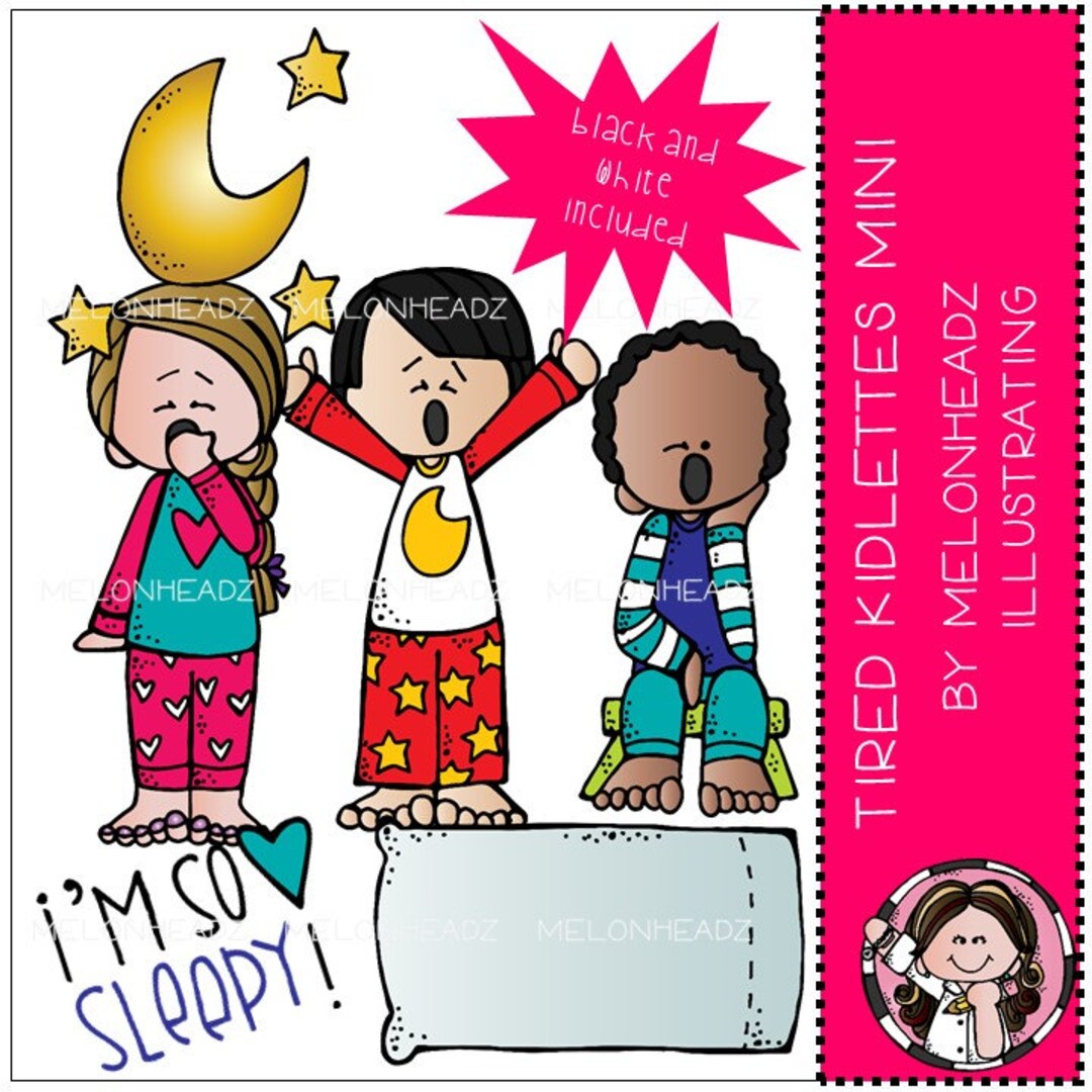 Tired Kidlettes Clip Art Mini Set - Etsy