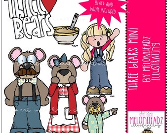 Goldilocks and the Three Bears Clip Art, Cute Goldilocks Illustrations ...